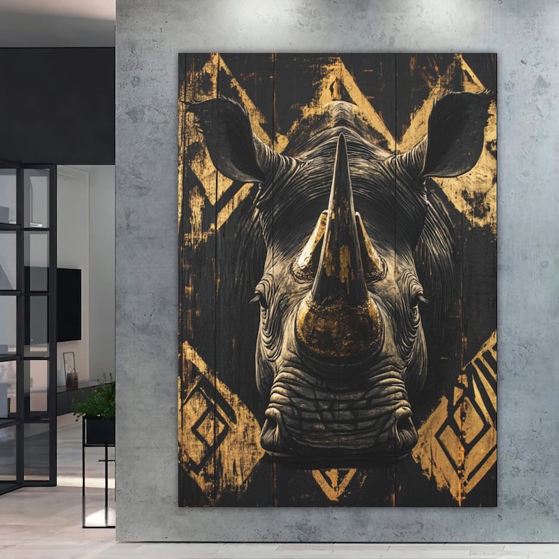 Rhino Wall Art - Etsy