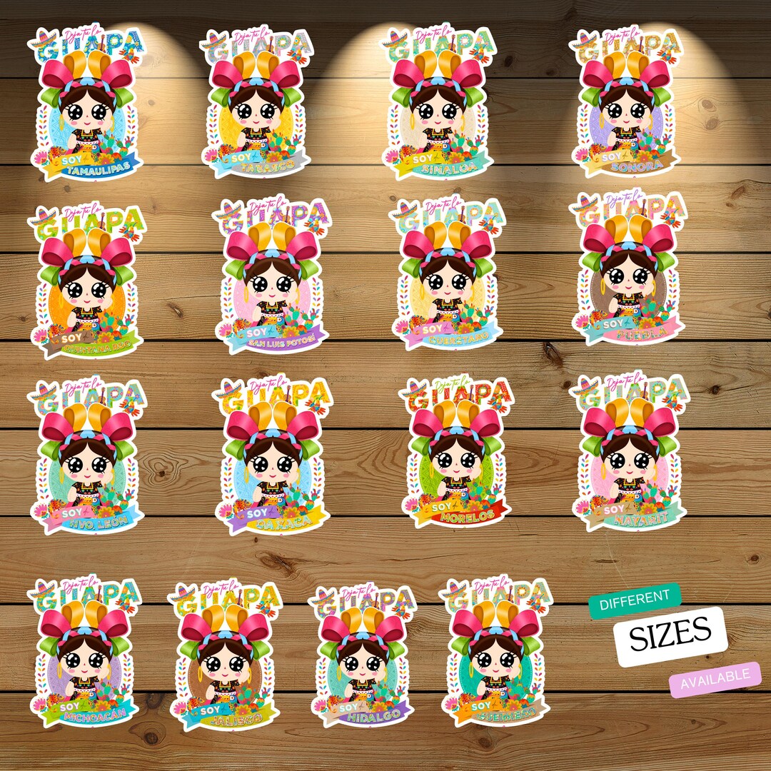 Muneca Lele Estados De Mexico Stickers Water-resistant Vinyl Decals ...