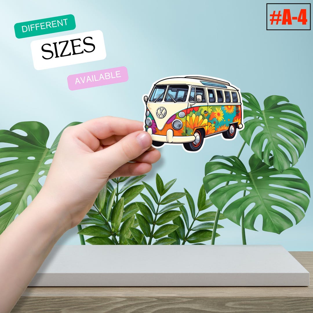 Retro Bus Combi Sticker: Weather Resistant Vinyl Bumper Decal - Etsy