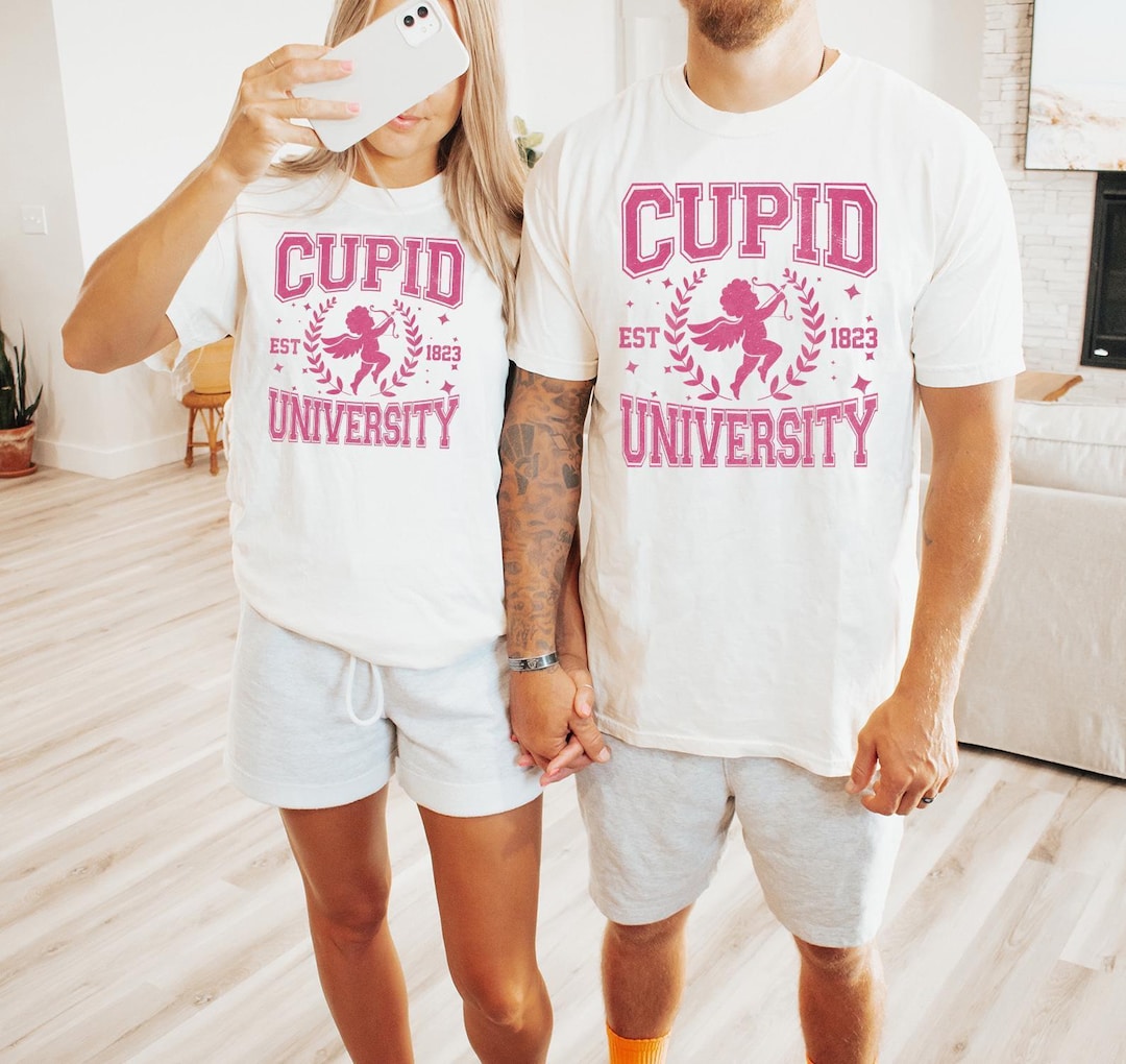 Cupid University Shirt, Couple Matching Sweat, Romantic Couple Outfit ...