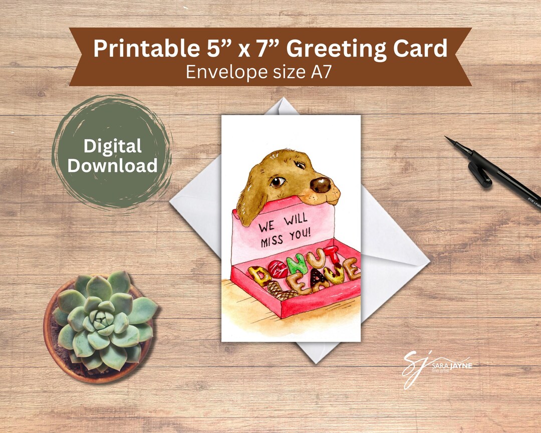 Donut Leave Card, Funny Card, Goodbye Card for Coworker, I’ll Miss You ...