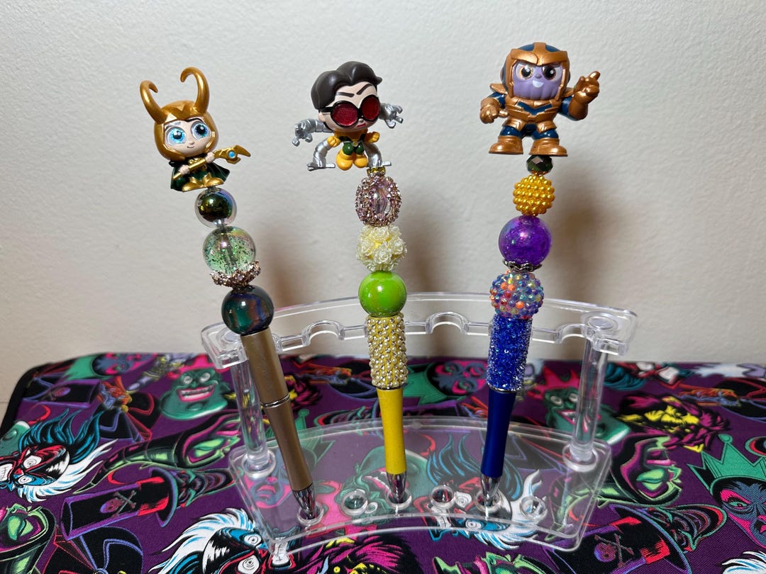 Marvel Avenger Villains, Loki, Doctor Octopus, Thanos Beaded Pens - Etsy