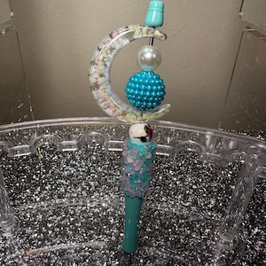 Crescent Moon Bling Beaded Pen - Etsy