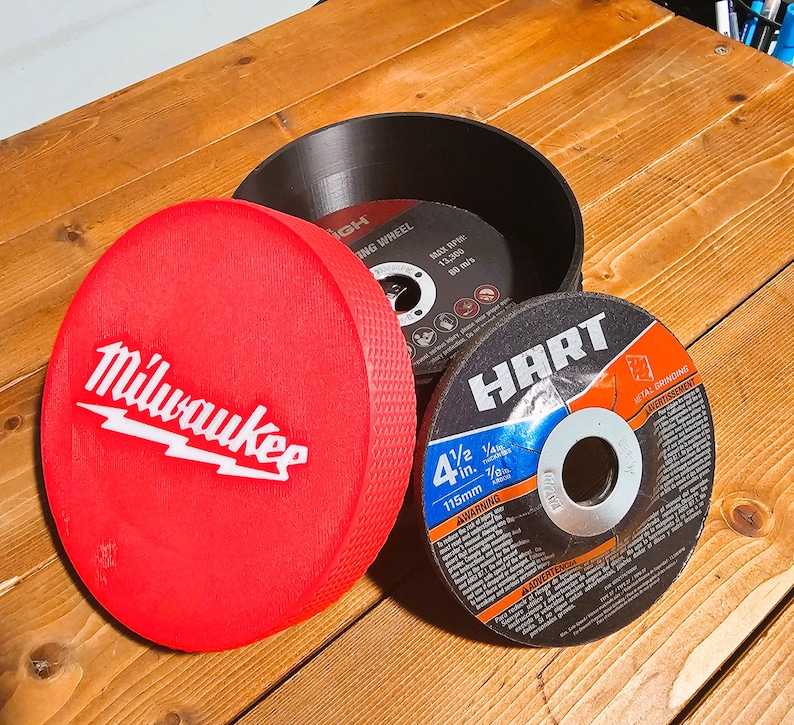 Angle Grinder Disc Case | Milwaukee Red Inspired | 4.5 & 3 Inch Wheel ...