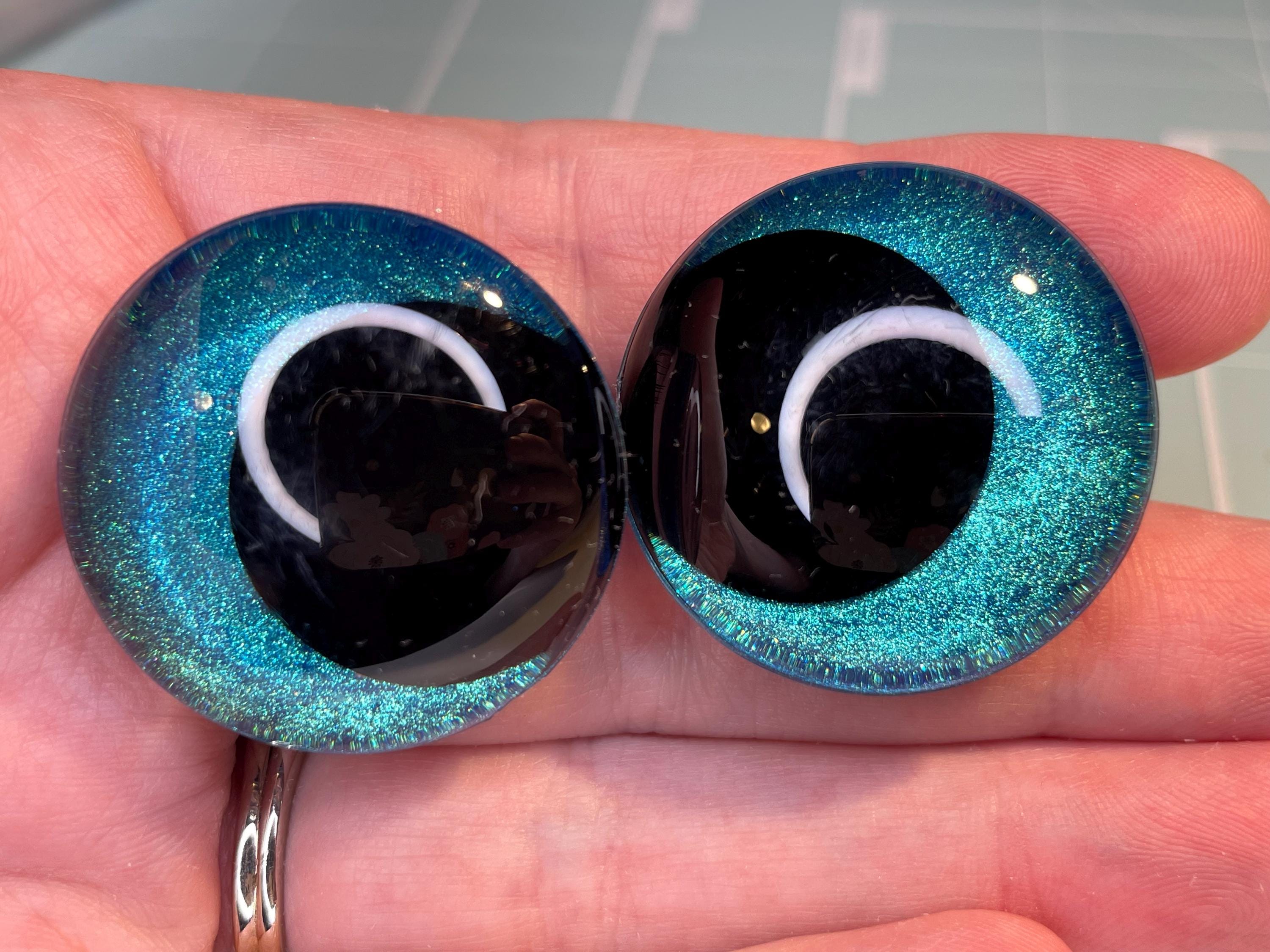 Safety Eyes, Crochet Hand Painted Eyes, 30mm, 35mm, 25mm,20mm, Glitter ...