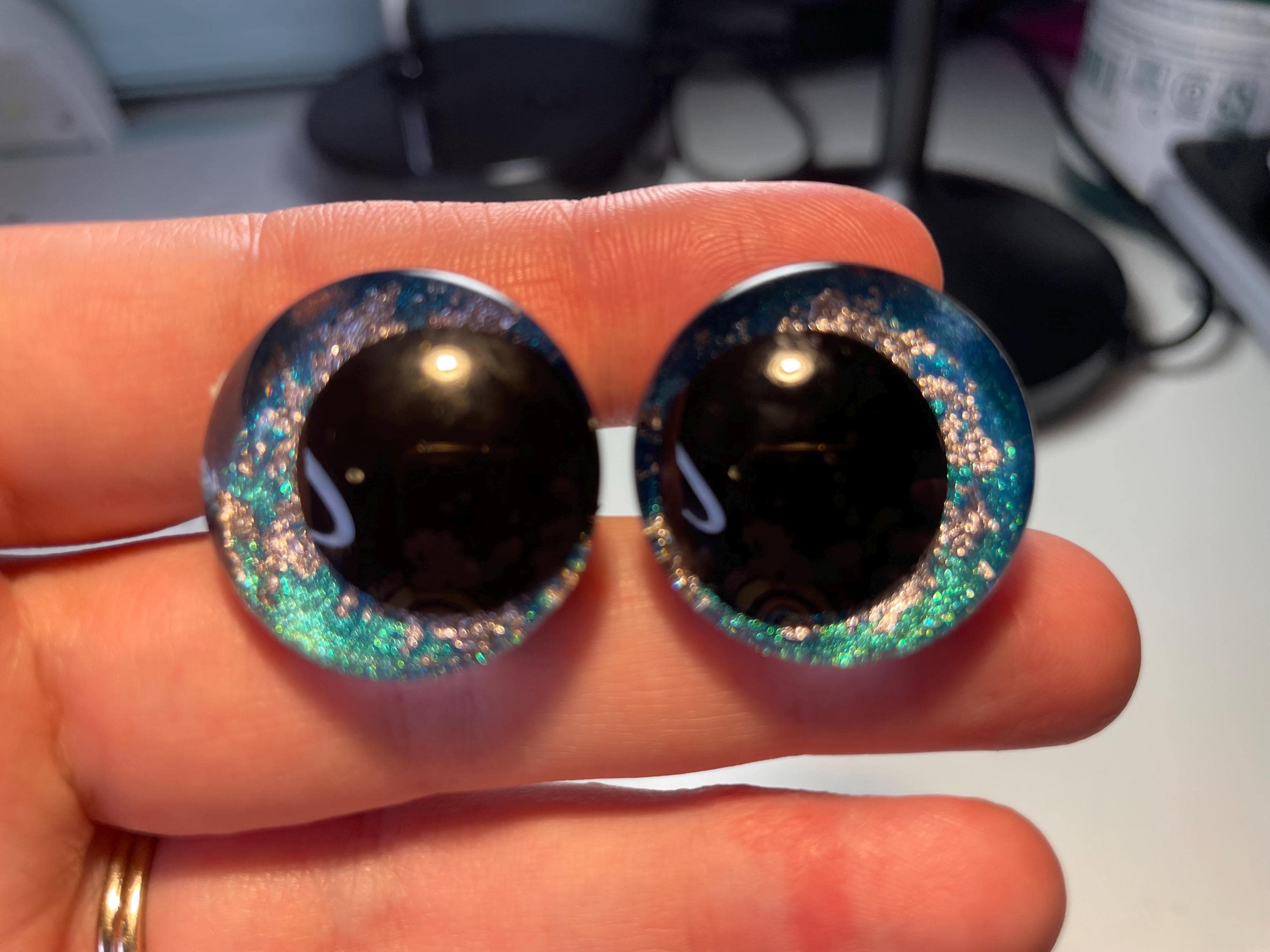 Safety Eyes, Crochet Hand Painted Eyes, 30mm, 35mm, 25mm,20mm, Glitter ...