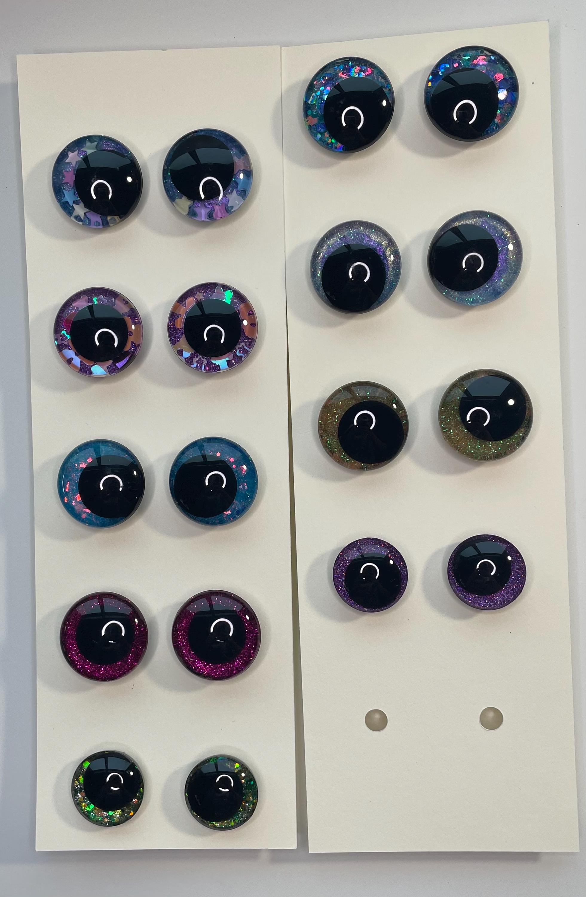 Safety Eyes, Crochet Hand Painted Eyes, 30mm, 35mm, 25mm,20mm, Glitter ...