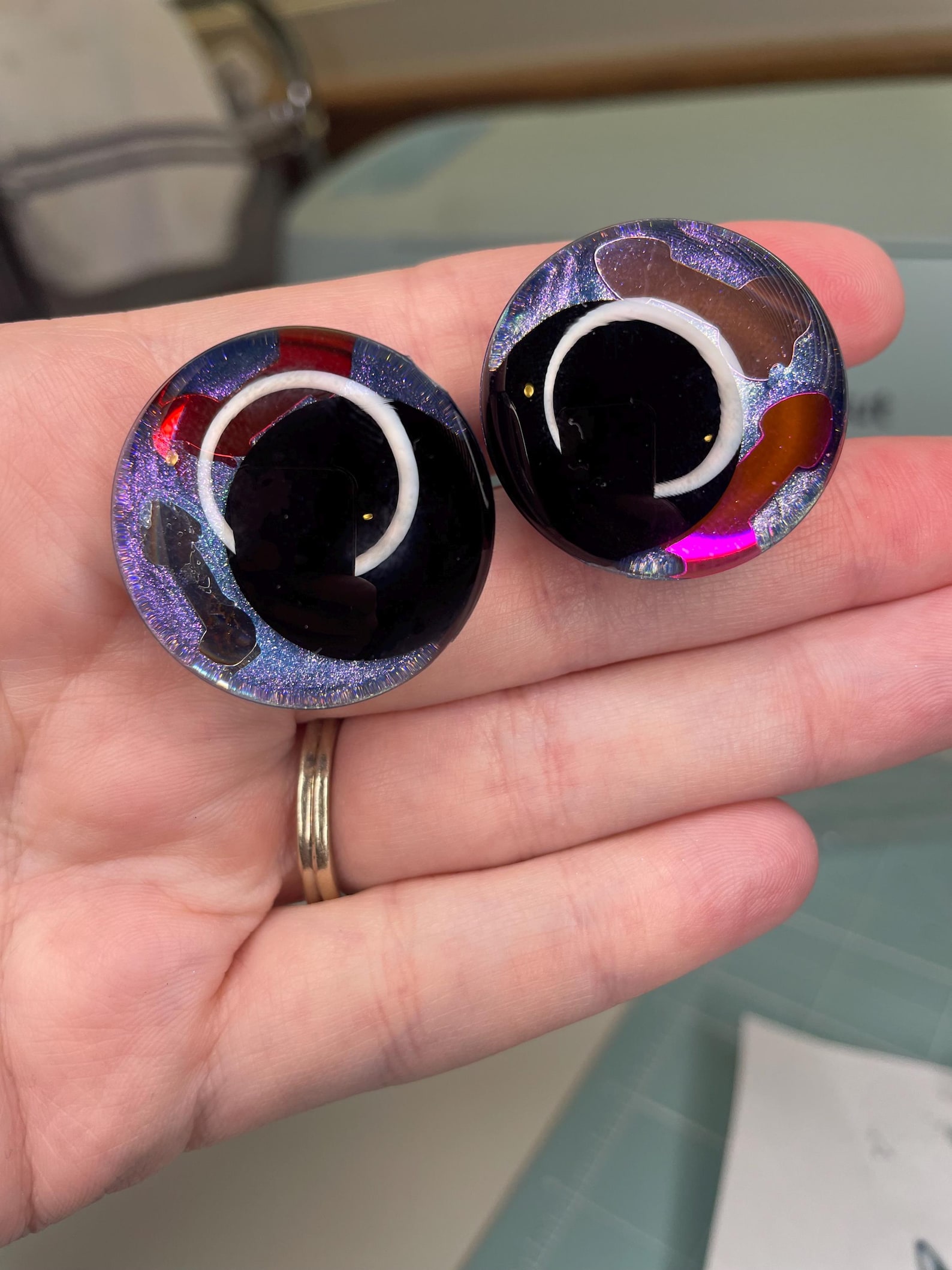 Safety Eyes, Crochet Hand Painted Eyes, 30mm, 35mm, 25mm,20mm, Glitter ...