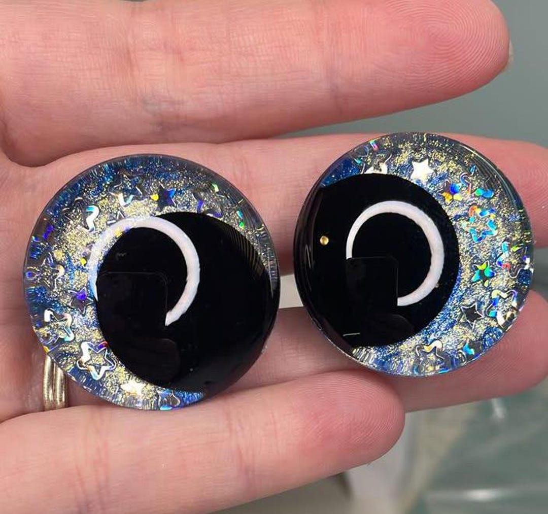 Safety Eyes, Crochet Hand Painted Eyes, 30mm, 35mm, 25mm,20mm, Glitter ...