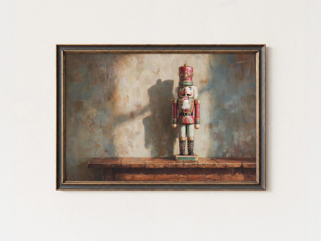 Vintage Nutcracker Painting | Rustic Christmas Decor (digital Download ...