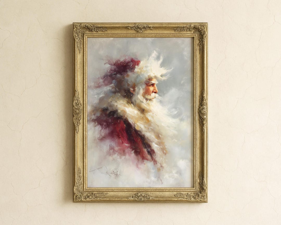 Classic Santa Claus Portrait | Vintage Christmas Wall Art Printable ...