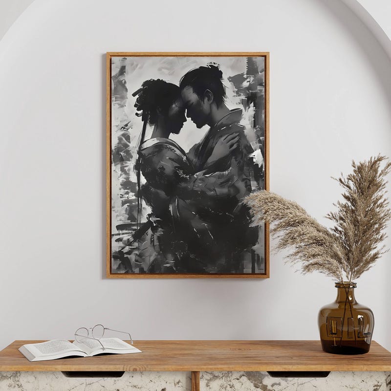 Geisha and Samurai Painting - Etsy