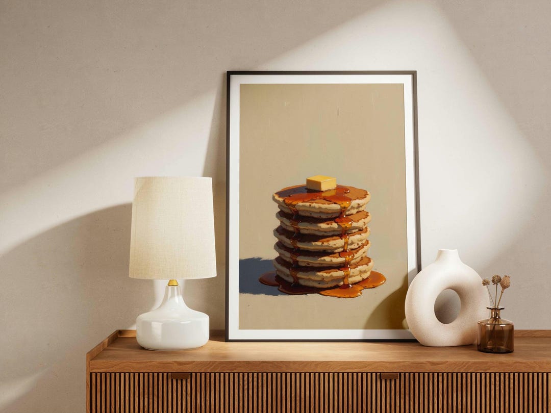 Pancakes Print | Kitchen Wall Art | Breakfast Illustration | Trendy ...