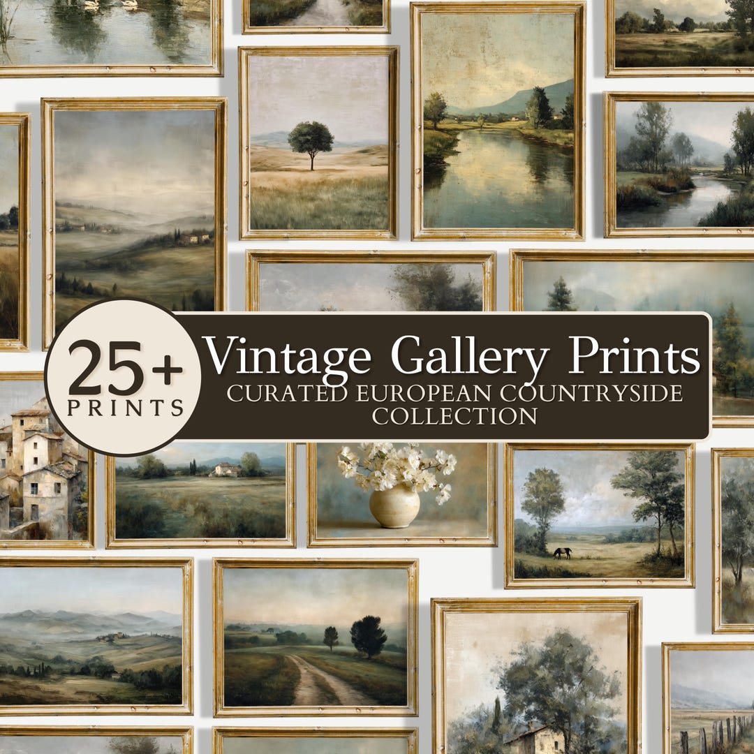 25+ Vintage Gallery Wall Art, European Countryside Collection, French ...