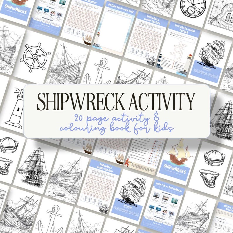 Shipwreck Activity Sheets for Kids | Shipwreck Colouring Book ...