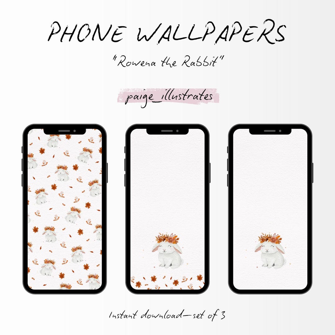 Rowena the Rabbit Phone Wallpaper, Illustrations by Paige_illustrates ...