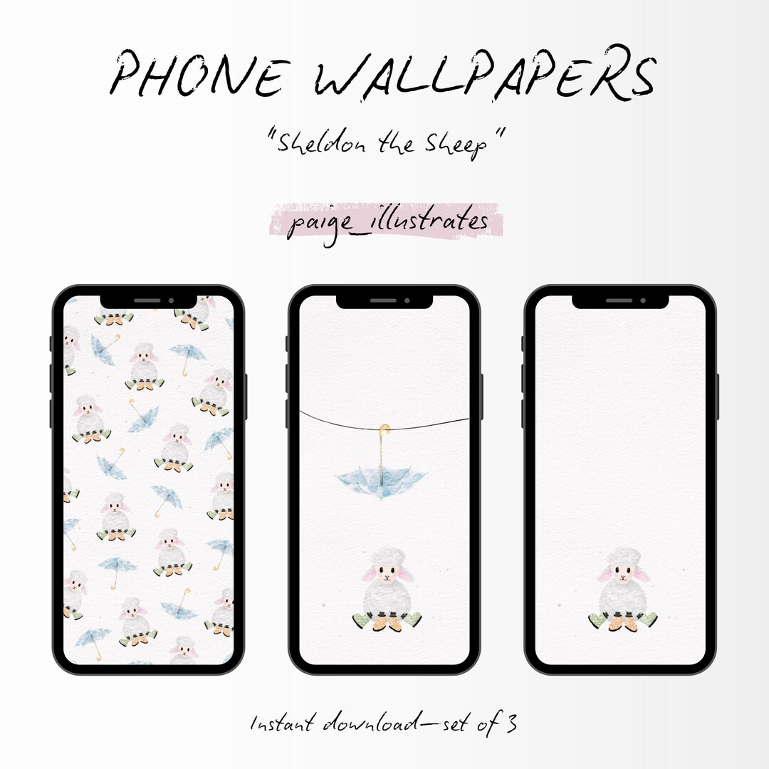 Sheldon the Sheep Phone Wallpaper, Illustrations by Paige_illustrates ...