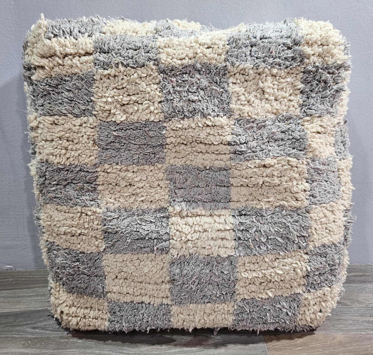 Checkered Pouf Handmade Pouf Seat,stunning Colorful Berber Pouf- Floor ...