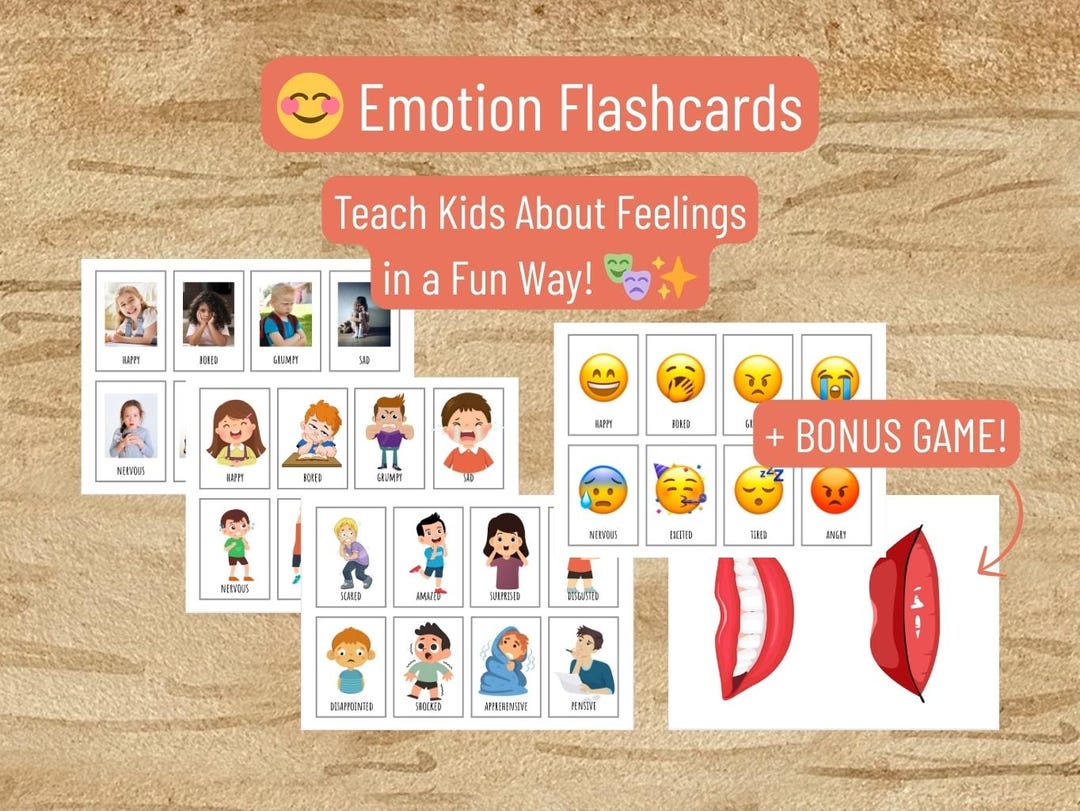 Printable Emotion Flashcards, Feelings Chart, Kids Emotions, Social ...