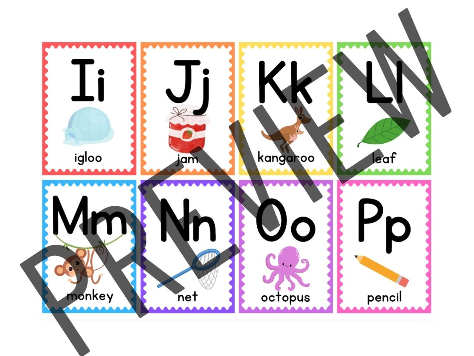 Printable Alphabet Flashcards, Digital Download, Pdf, English Alphabet ...