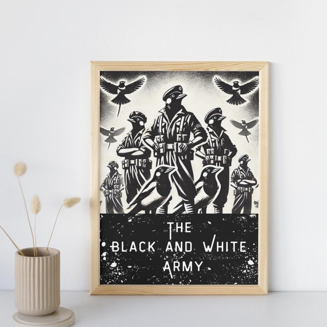 Notts County Black and White Army Poster, Magpies Football Print, Notts ...