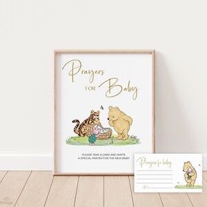 Winnie the Pooh Baby Shower Prayers for Baby Sign, Classic Pooh Bear ...