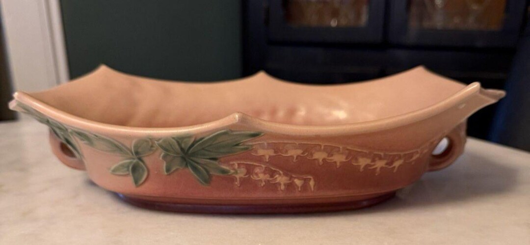 Roseville Bleeding Heart Pink Ca.1938 Vintage Art Ceramic Bowl 383-12 ...