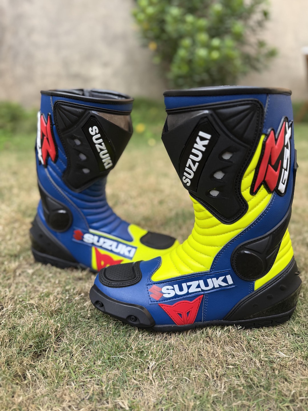 Suzuki Gsxr Motorbike Racing Leather Boots-cowhide Leather and ...