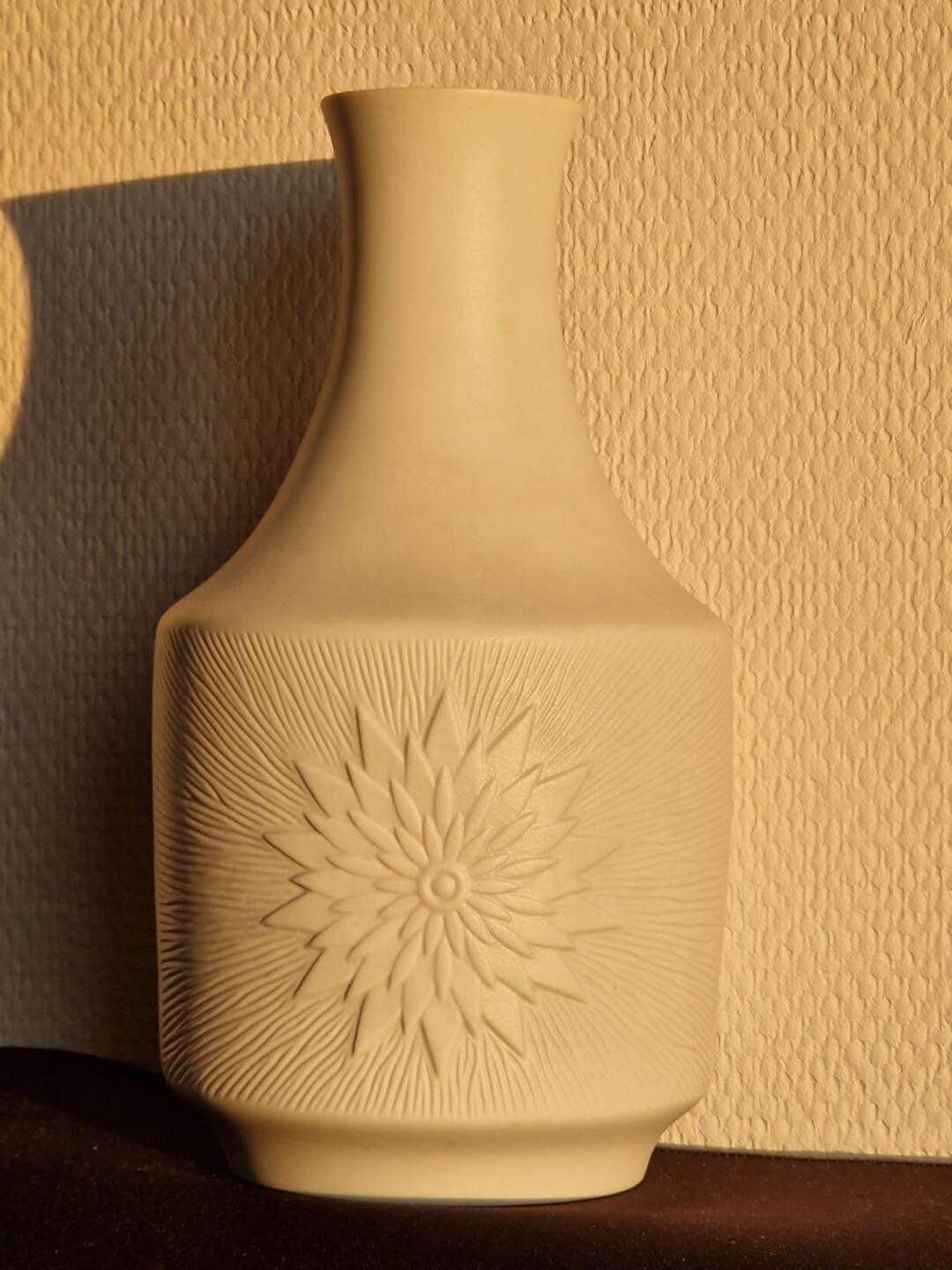 Mid Century Modern White Bisque Porcelain Vase by Bavaria – Textured ...