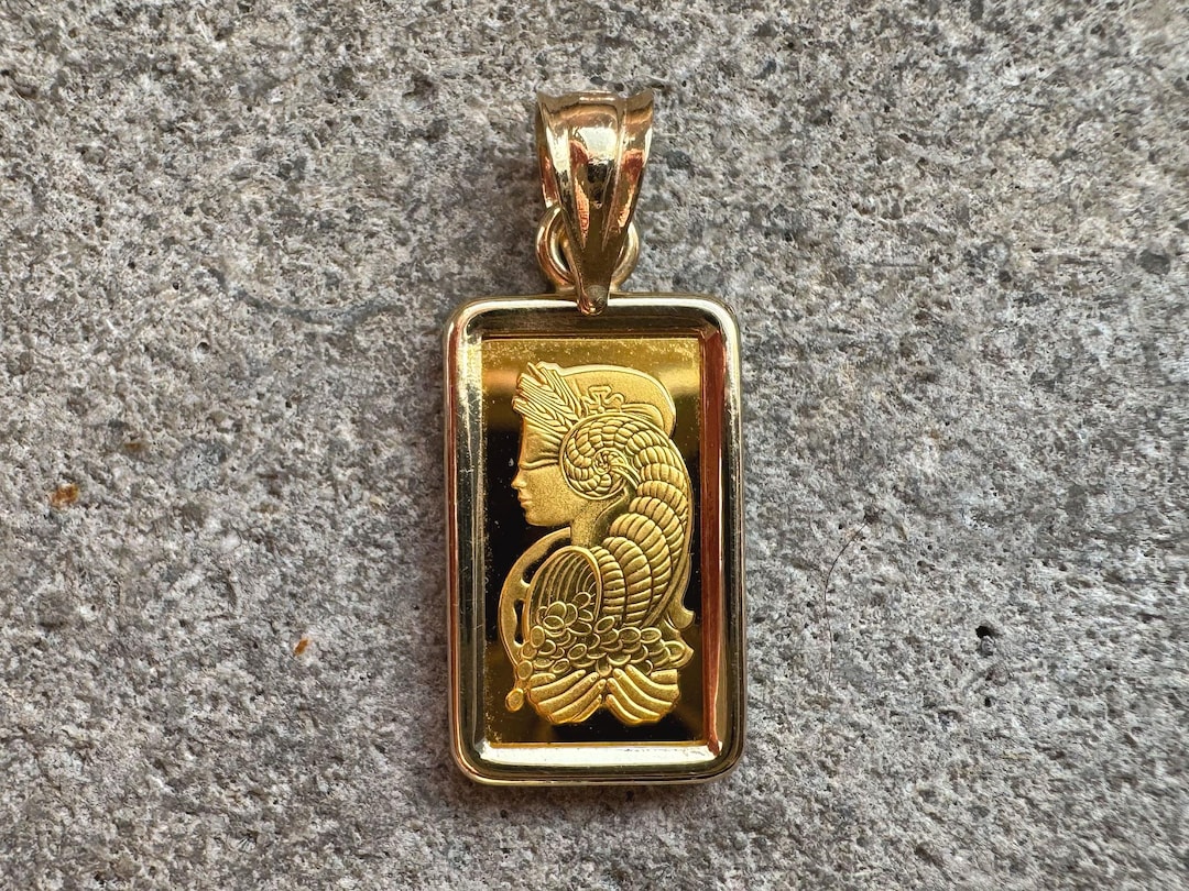 1 Gram Gold Bar Pendant - PAMP Suisse Lady Fortuna .999 Fine Gold in ...