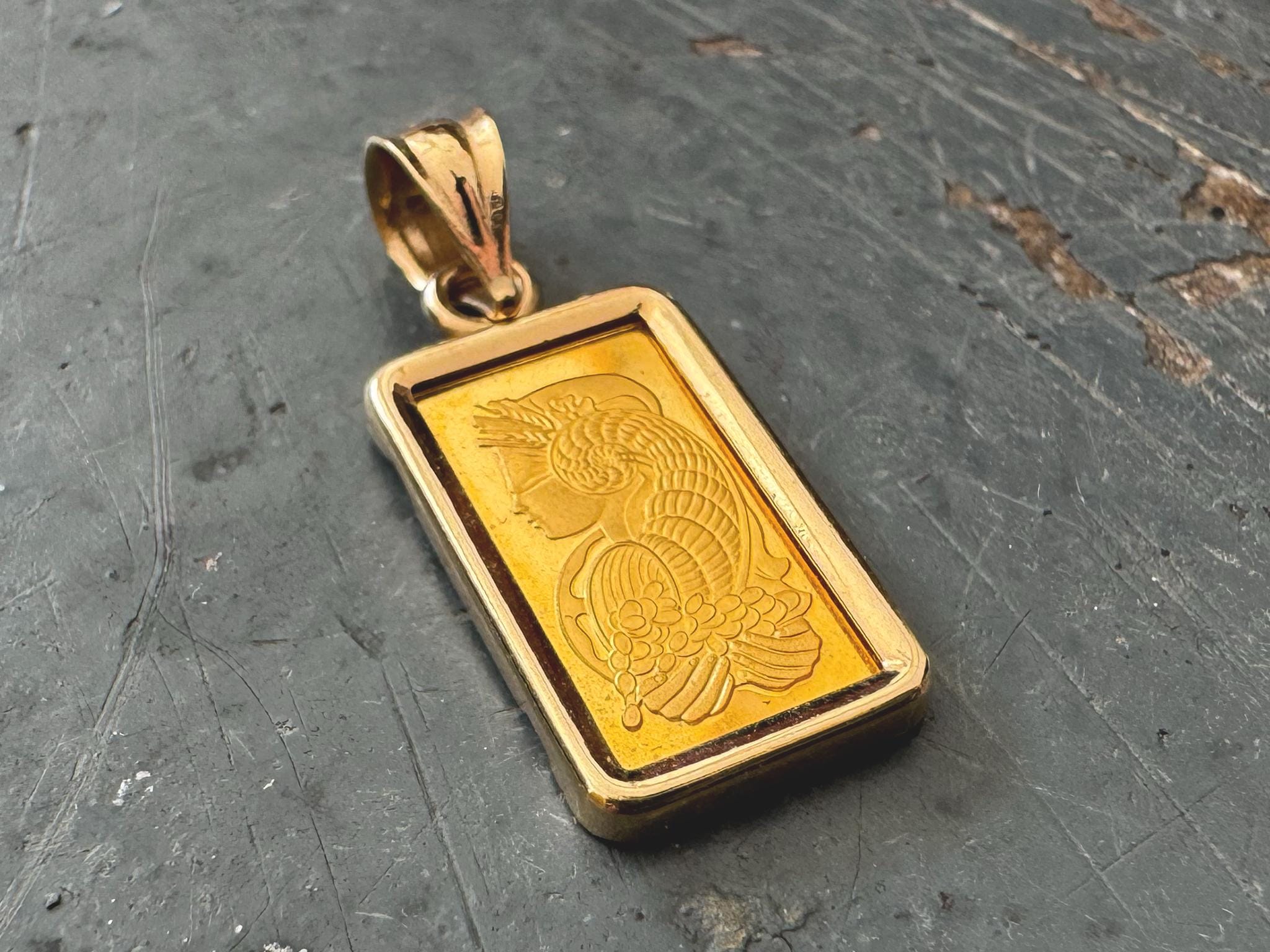 1 Gram Gold Bar Pendant - PAMP Suisse Lady Fortuna .999 Fine Gold in ...