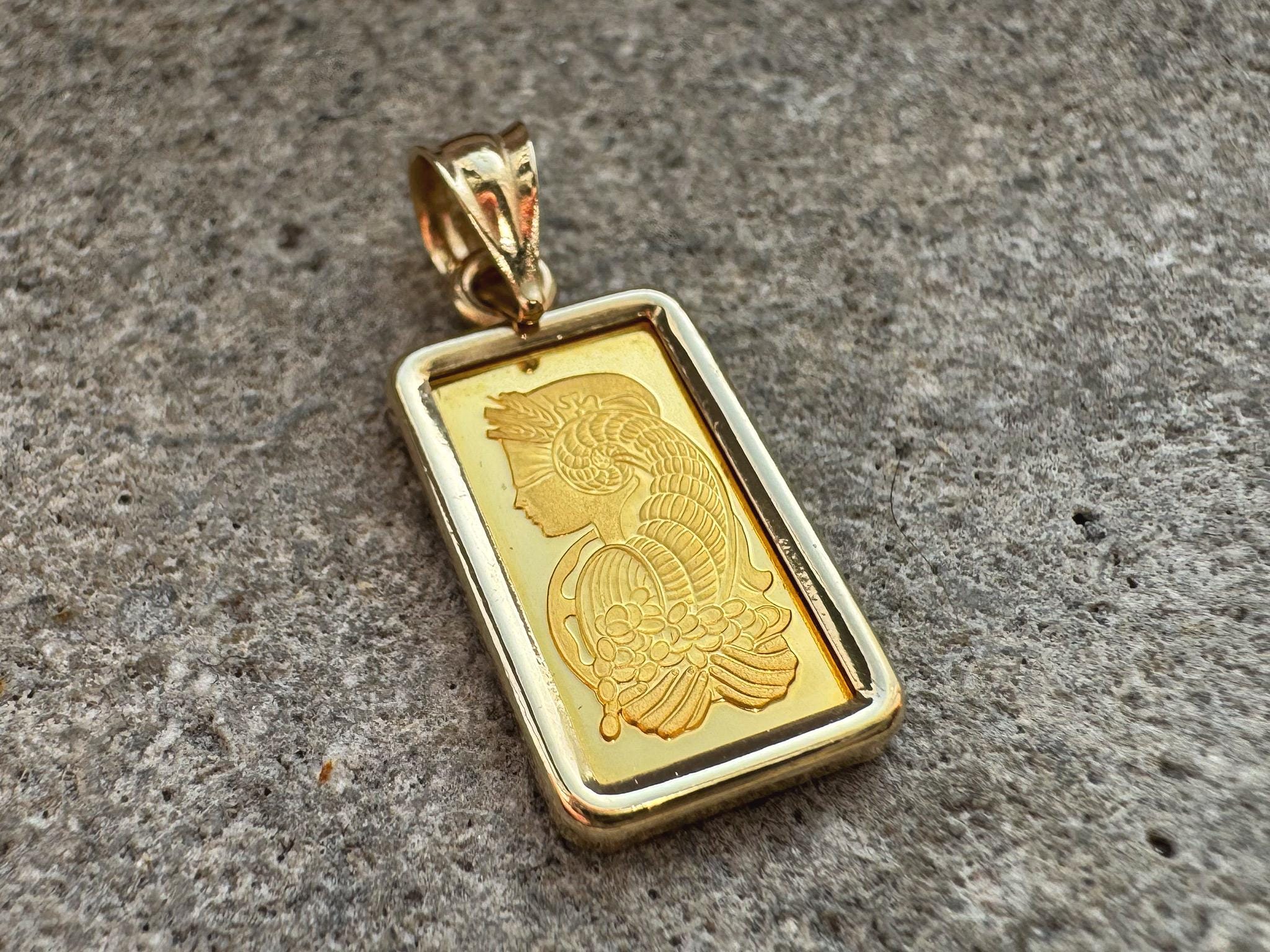 1 Gram Gold Bar Pendant - PAMP Suisse Lady Fortuna .999 Fine Gold in ...