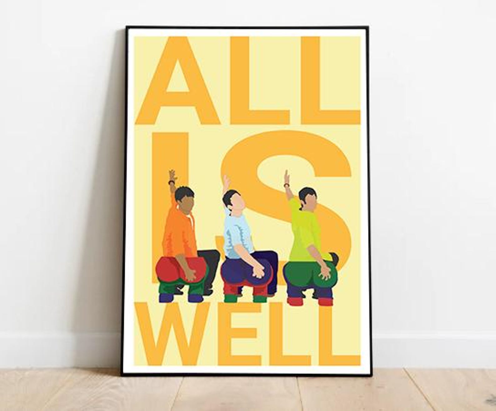 All is Well - 3 Idiots Movie Poster - Bollywood Quote Art (digital ...