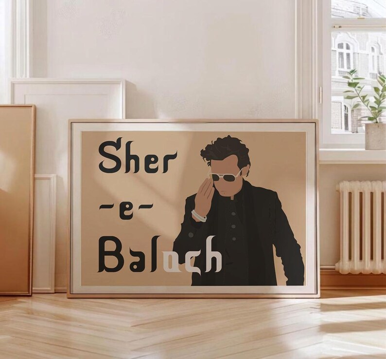 Sher-e-baloch Poster | Rehman Dakait Style Bollywood Art (digital ...
