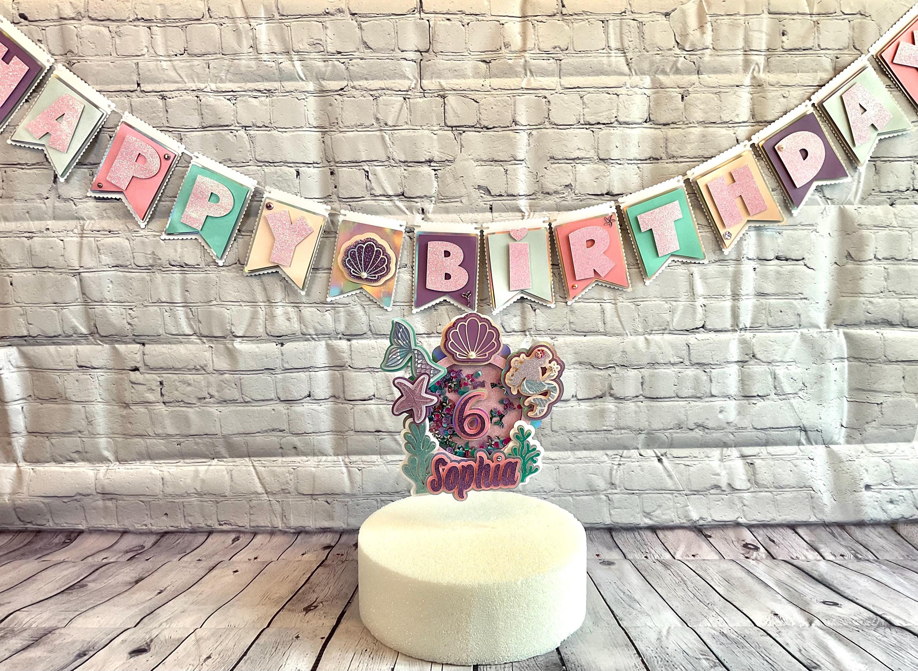 Custom Theme Party Kit; Mermaid Personalized 3D Cake Topper and ...