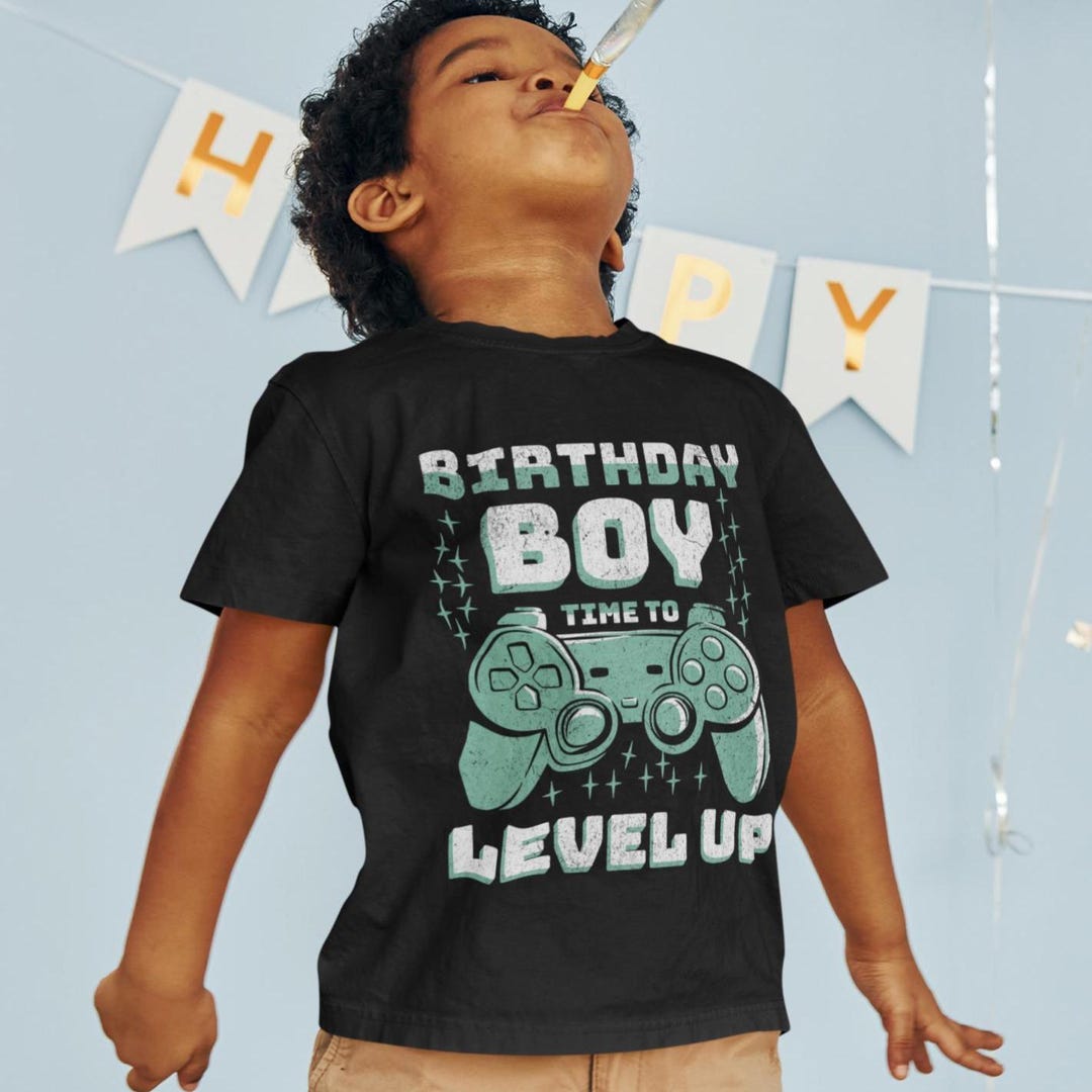 Birthday Gamer Boy SVG Bundle | Level up Birthday Boy Design | Matching ...