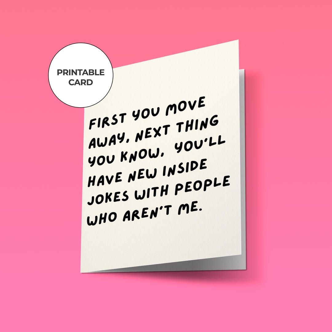 Funny Moving Away Card: Inappropriate Inside Joke Farewell (digital ...