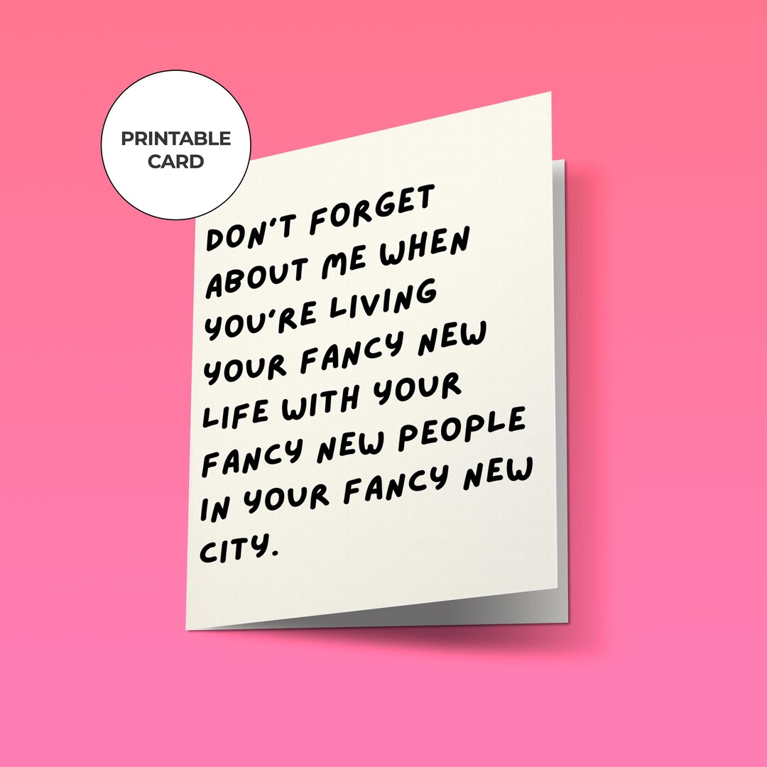 Funny Moving Away Card: Snarky Farewell Gift (printable) - Etsy