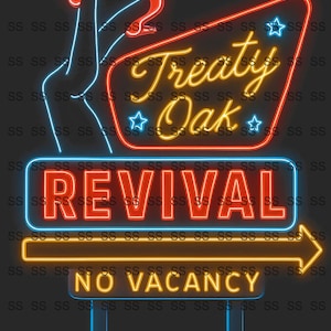 Treaty Oak Revival Neon Sign Poster PNG, Retro No Vacancy Sign, Country ...