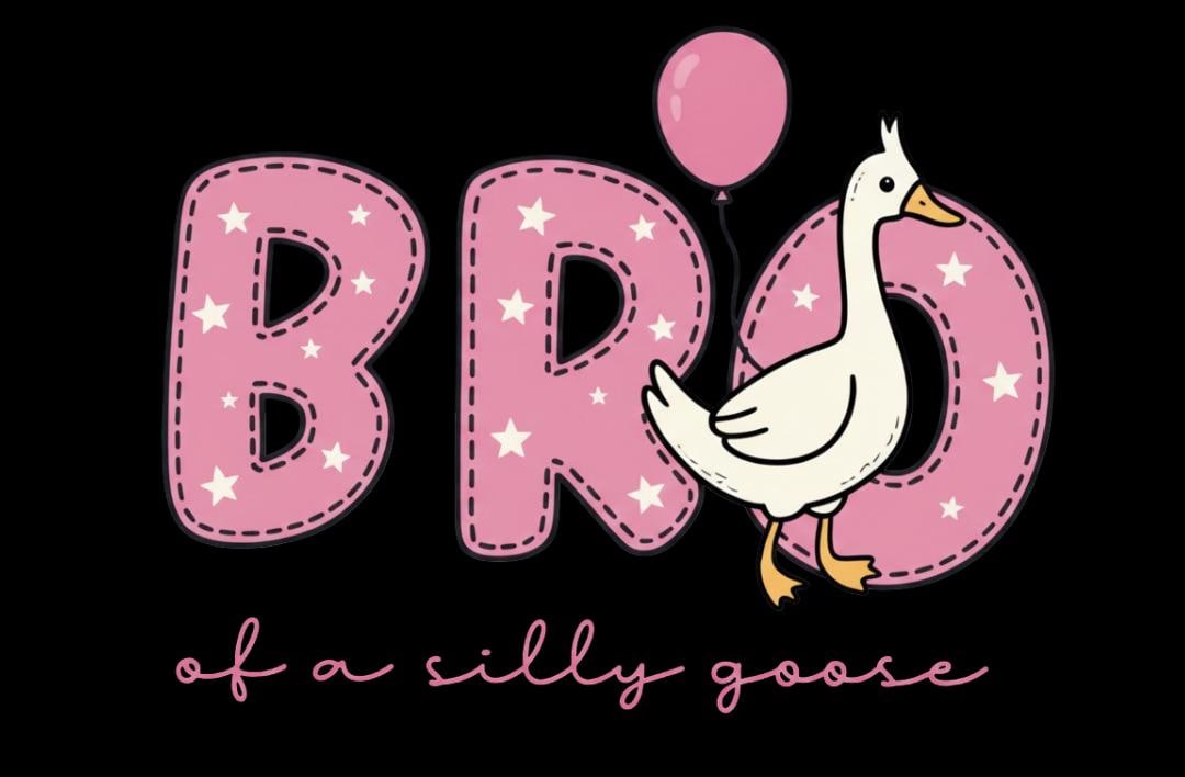 Mom, Dad, Sis, Bro, One of A Silly Goose, Family Goose Pink Theme PNG ...