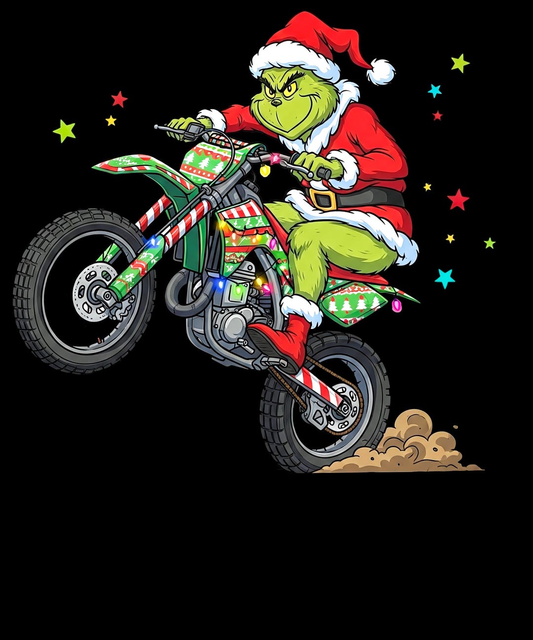 Christmas Grinch Dirt Bike Rider PNG, Funny Grinch Motocross Clipart ...