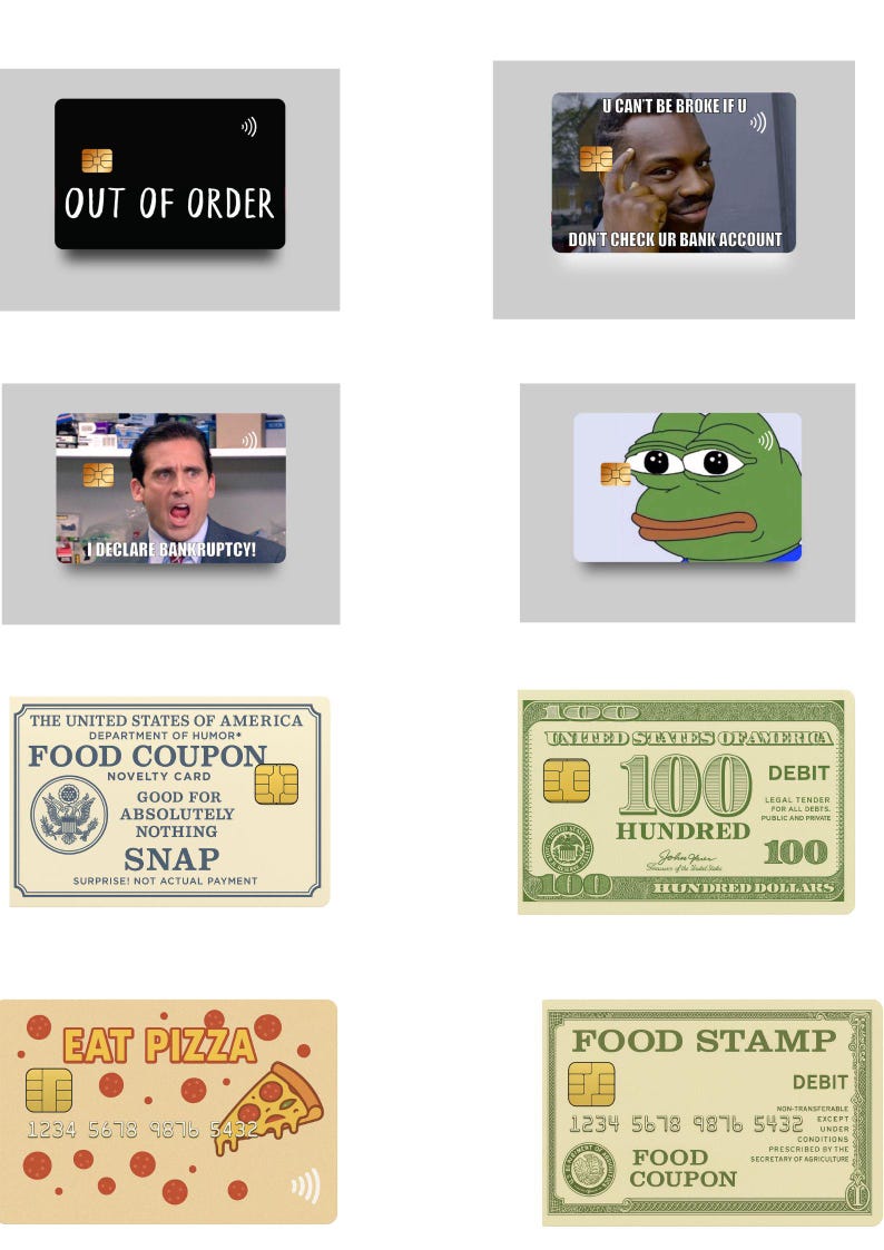 Funny Meme-inspired Debit Card Designs PNG |sublimation Design ...