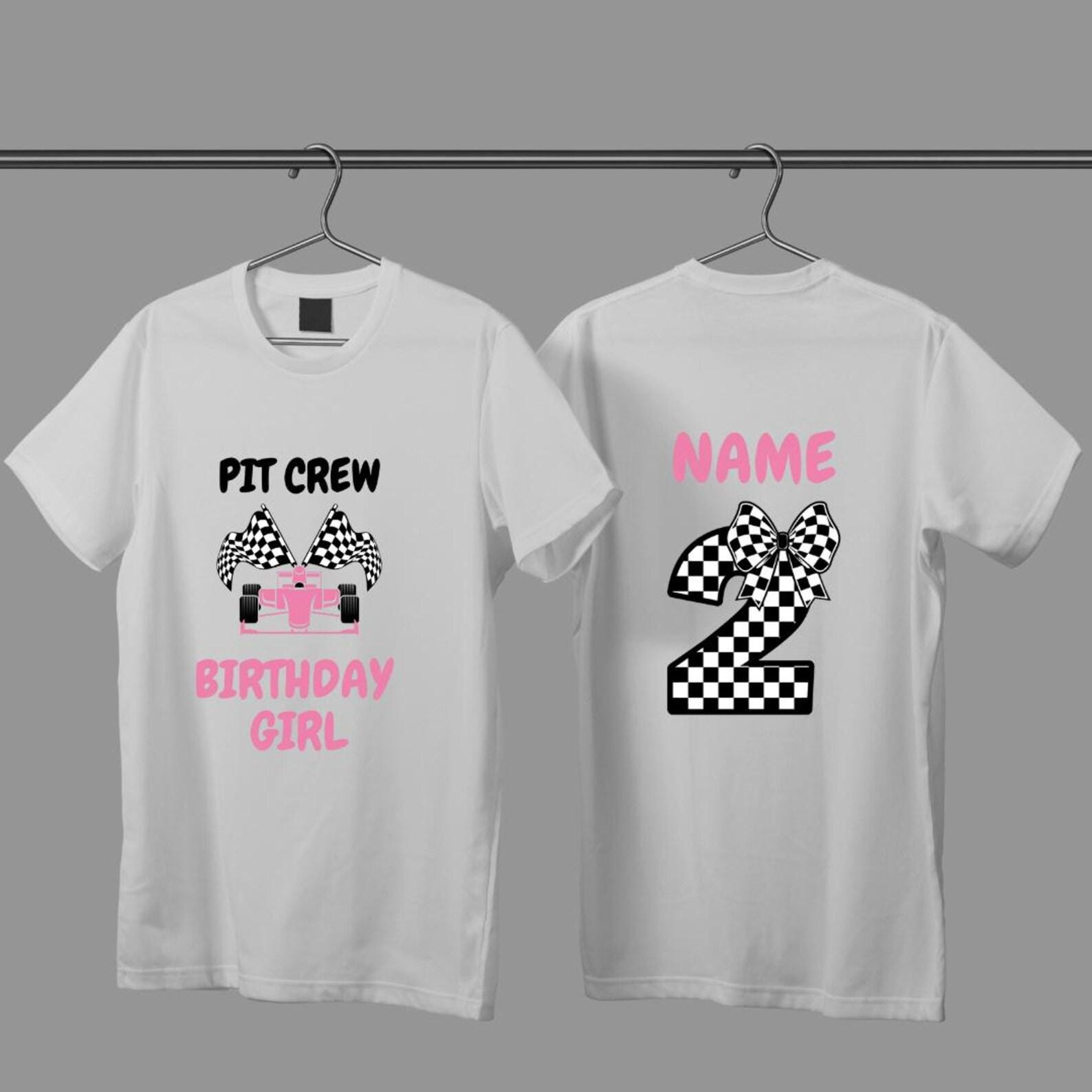 Pit Crew Brother Racing Design: Pink Race Car Graphic for Racer Sister ...