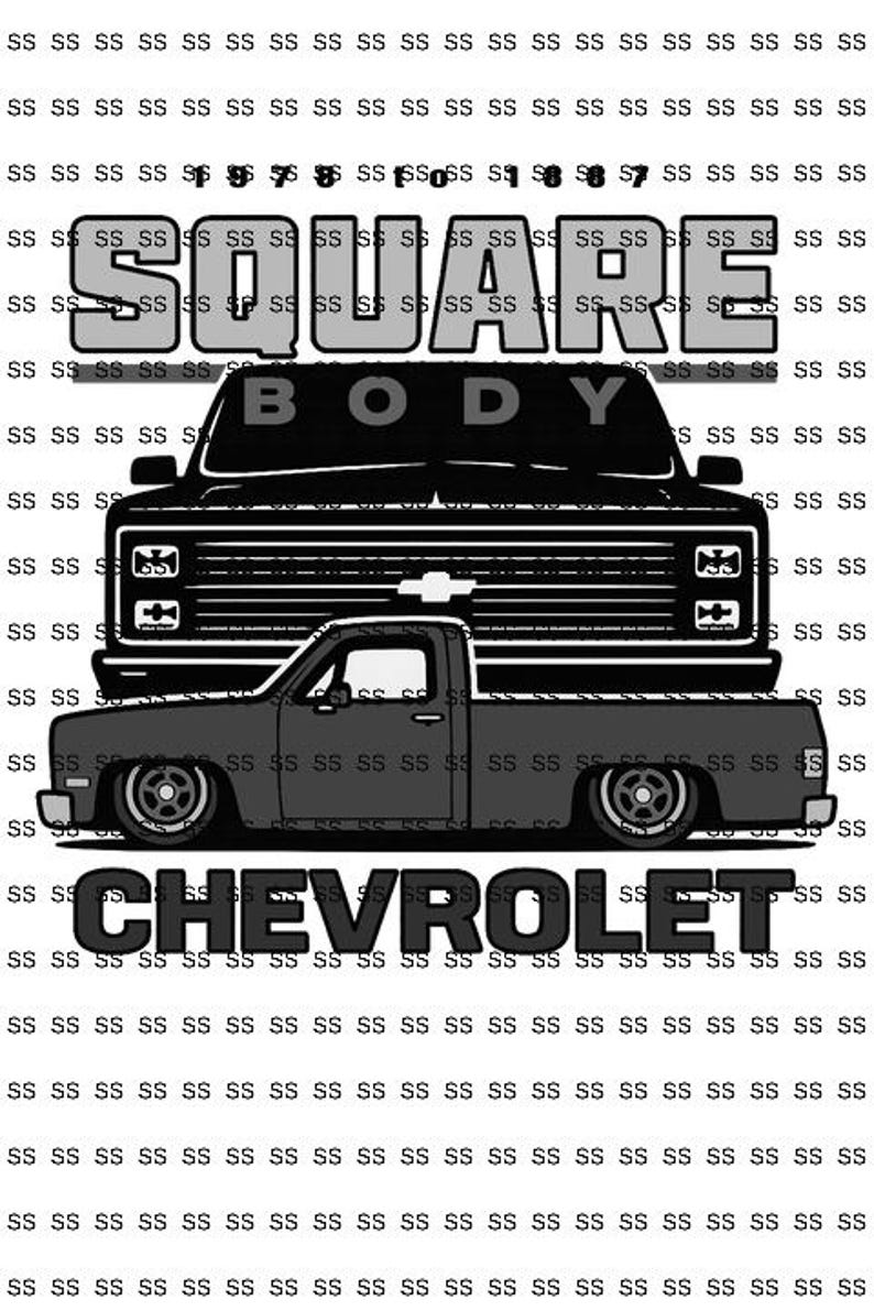 Square Chevrolet Body PNG: 1987 to 1887 Sublimation (digital Download ...