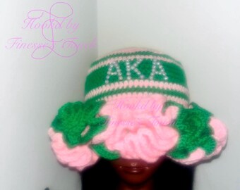 1908 Alpha Kappa Alpha Crochet Ruffle Hat - Etsy
