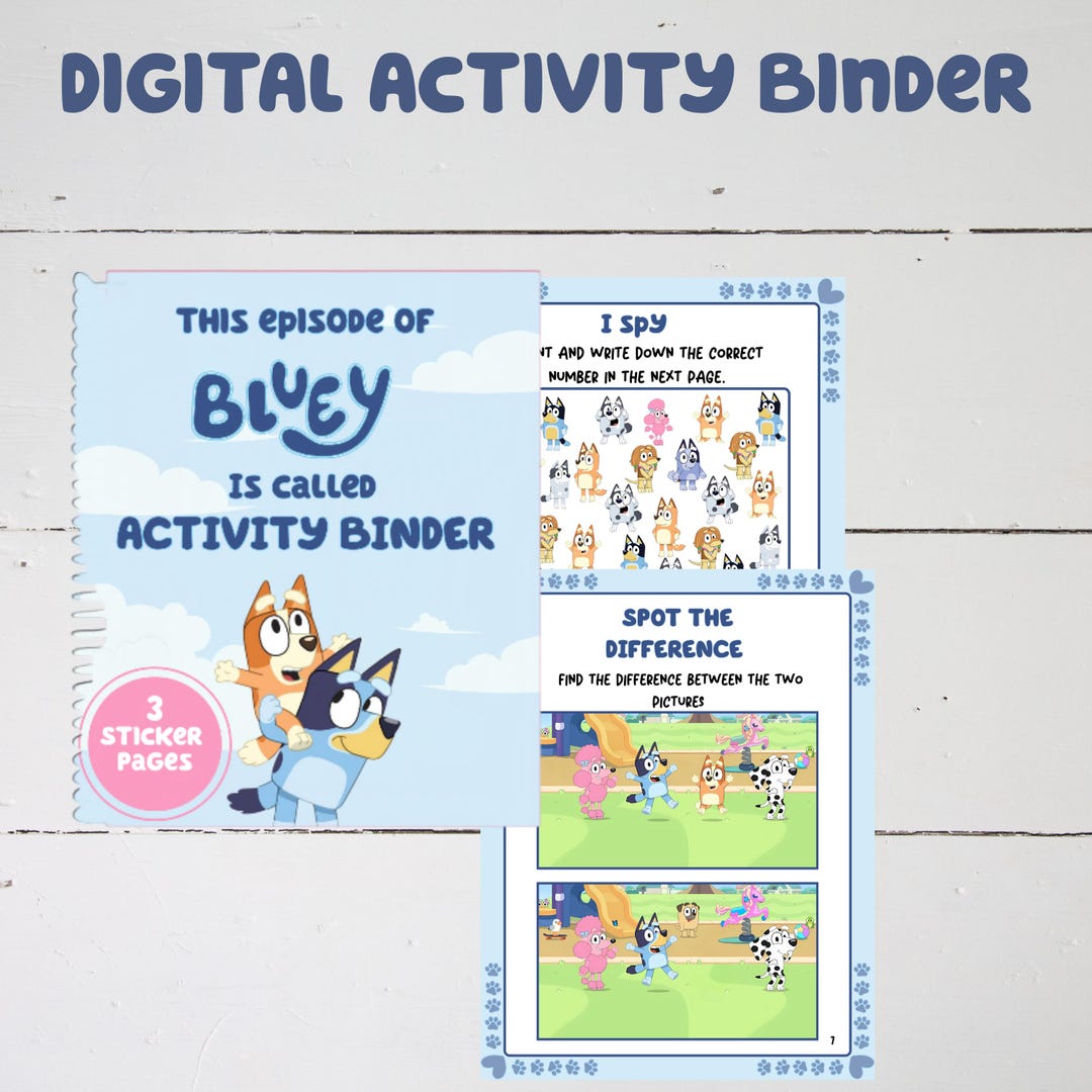 Bluey Inspired Digital Activity Binder | Activity Binder | Bluey ...