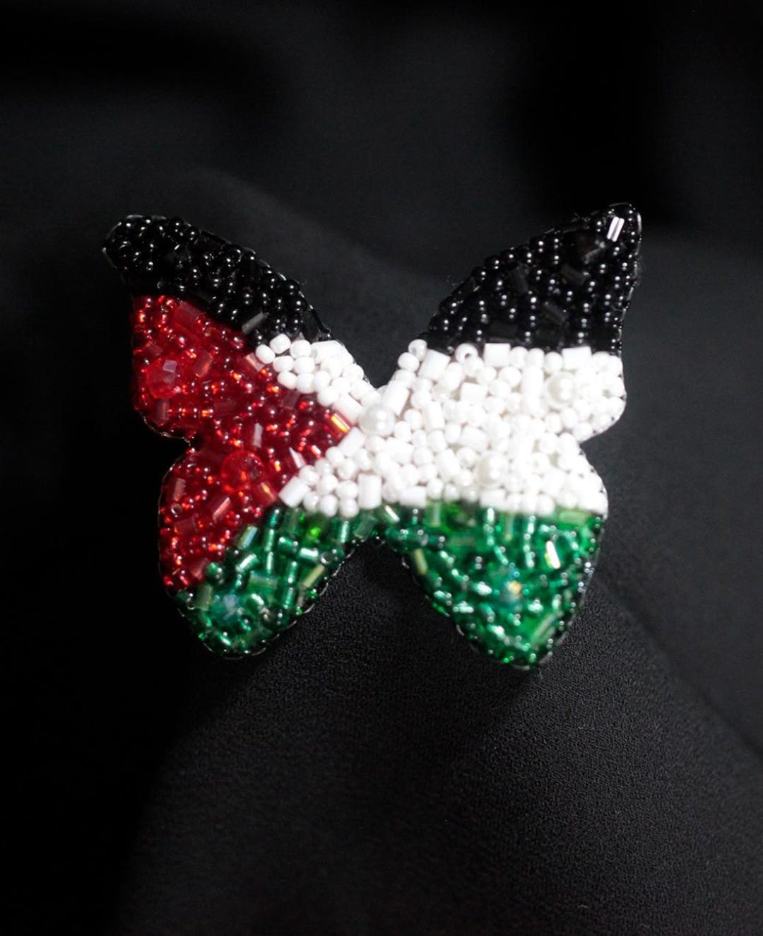 Palestine Flag Brooch, Palestine Butterfly Lapel Pin Beaded Brooch Free ...