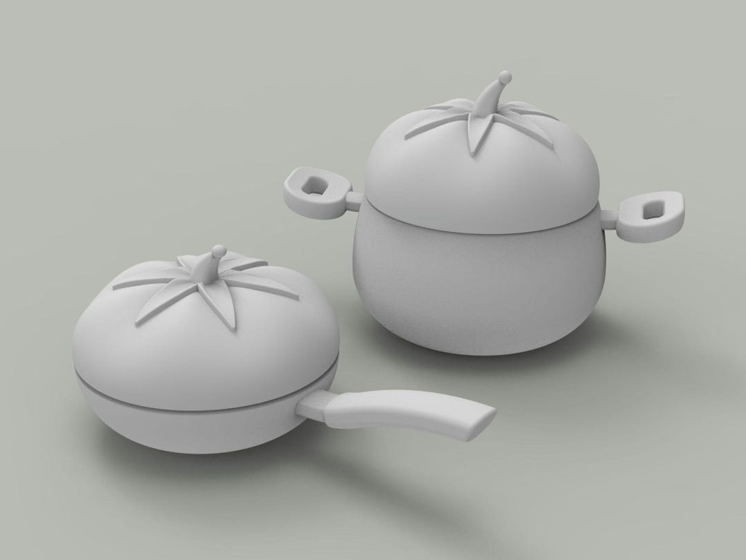 STL File: 1/12 Scale Tomato Shaped Pot STL Set for Dollhouse | 3D ...