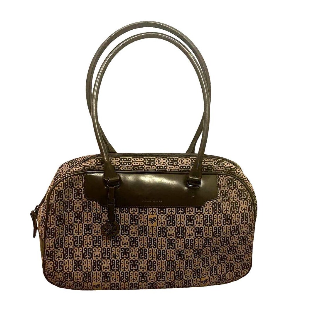 Vintage Piero Guidi Signature Monogram Shoulder Bag Canvas W/ Leather ...