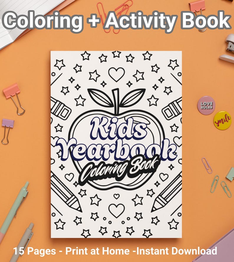Printable Kids Yearbook End of Year Coloring Pages Preschool Elementary ...
